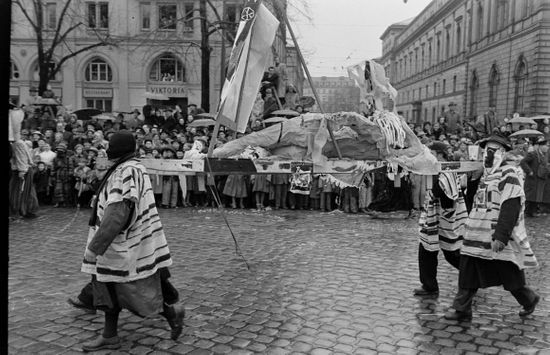 People Masks Carrying Effigy During Parade Editorial Stock Photo ...