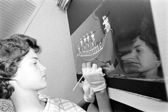 Animator Drawing On Animation Celluloid Los Editorial Stock Photo ...