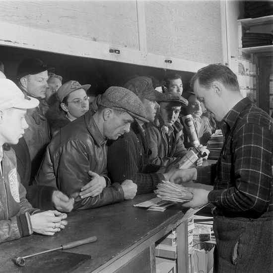 Miners Standing Counter Port Radium Northwest Editorial Stock Photo ...