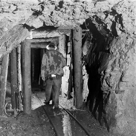 Man Walking Mine Tunnel During Mining Editorial Stock Photo - Stock ...
