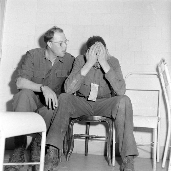 Man Comforting Exhausted Allied Soldier August Editorial Stock Photo ...
