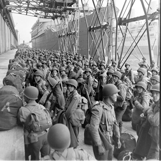 Soldiers Gathering Near Ship During World Editorial Stock Photo - Stock ...