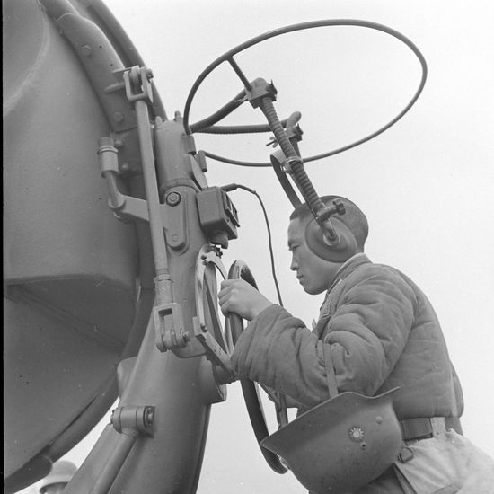 Man Using Apparatus During World War Editorial Stock Photo - Stock ...