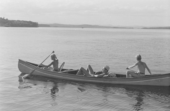 Teenagers Rowing Canoe United States 1938 Editorial Stock Photo - Stock ...