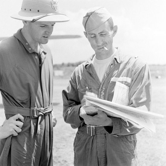 Air Force Soldiers Checking Map Ground Editorial Stock Photo - Stock ...