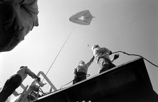 Men Flying Balloon During Their Logging Editorial Stock Photo - Stock ...