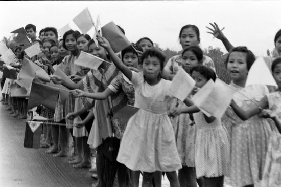 Children Waving Flags During Revisit General Editorial Stock Photo ...