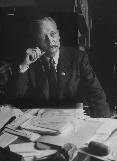 Governor Llewelyn Sherman Adams Sitting His Editorial Stock Photo ...