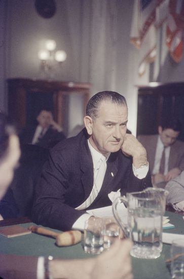 Senator Lyndon Baines Johnson Leaning On Editorial Stock Photo - Stock ...