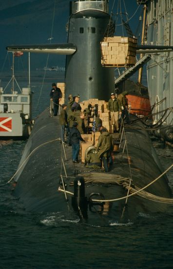 Navys Loading Boxes Submarine Scotland United Editorial Stock Photo ...