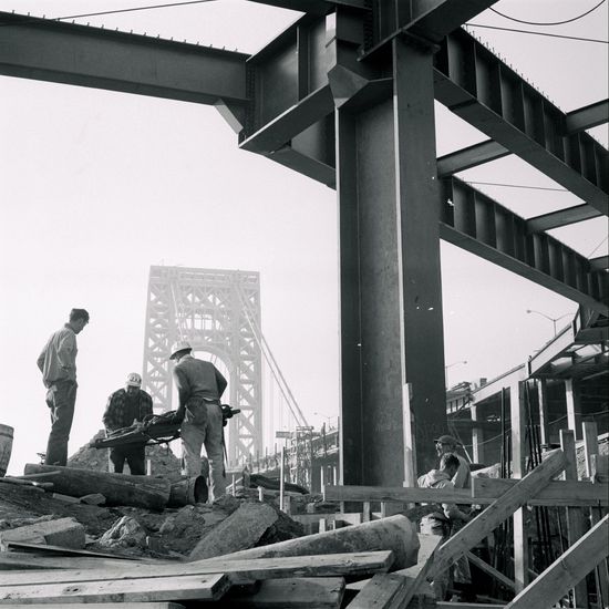 Men Building George Washington Bridge Imported Editorial Stock Photo ...