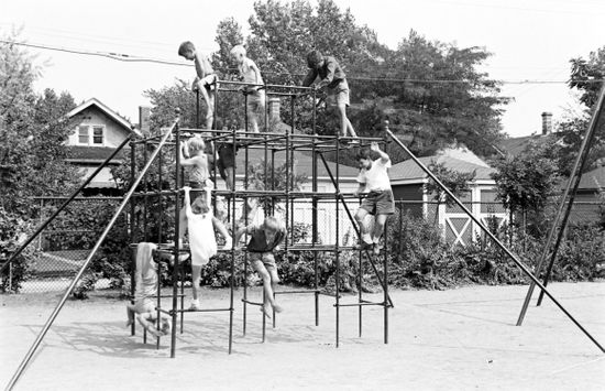 Children Playing Jungle Gym Barrie Playground Editorial Stock Photo ...