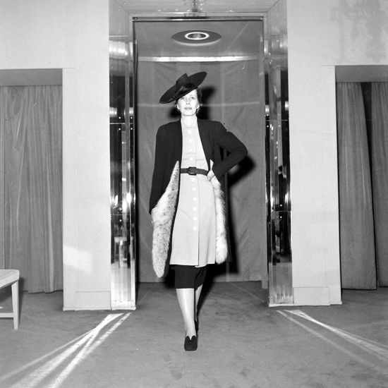 Model Walking Norman Hartnell Fashion Show Editorial Stock Photo ...