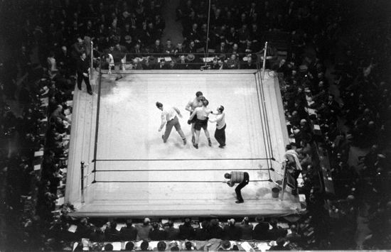 Crowd Gathering During Boxing Match Between Editorial Stock Photo ...