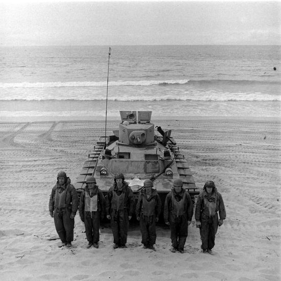 Soldiers Riding Alligator Amphibious Tractors Carrying Editorial Stock ...
