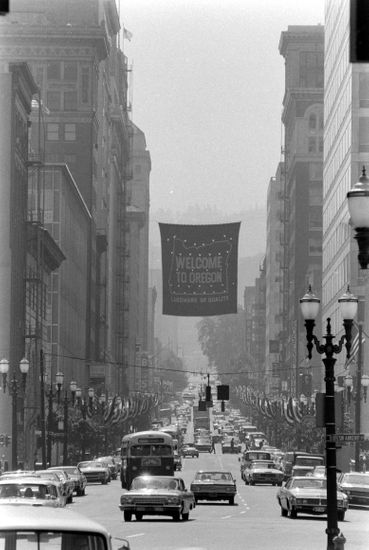 Banner Hanging Across Street Conjunction American Editorial Stock Photo ...