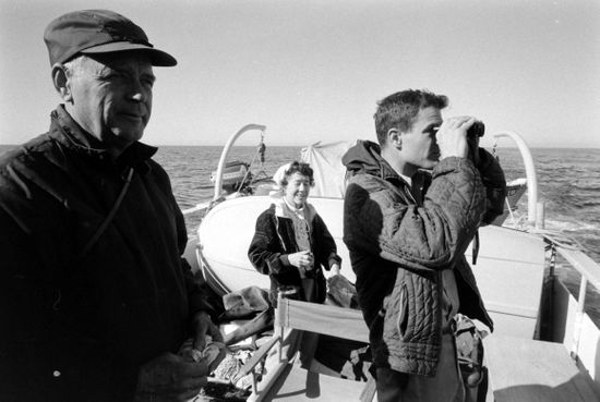 Jon Lindbergh Using Binoculars Looking Gray Editorial Stock Photo ...