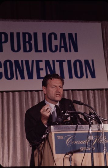 Governor Nelson Rockefeller Speaking Republican National Editorial ...
