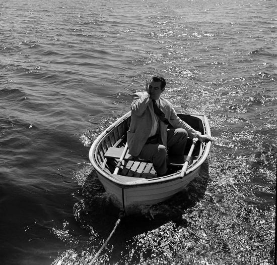 Man Riding Boat Puget Sound Seattle Editorial Stock Photo - Stock Image ...