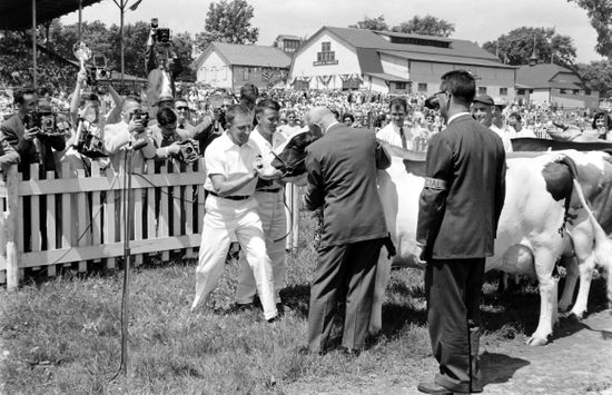 President Dwight David Eisenhower Holding Cow Editorial Stock Photo ...