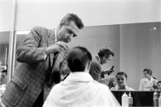 Woman Getting Elvis Presley Haircut Salon Editorial Stock Photo - Stock ...