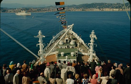 People Riding Ss Michelangelo Ship 1965 Editorial Stock Photo - Stock ...