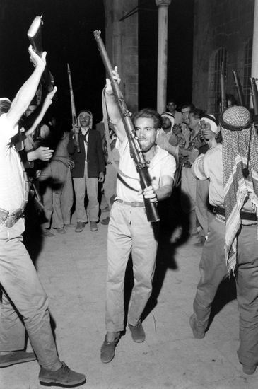 Men Raising Weapons During Crisis Lebanon Editorial Stock Photo - Stock ...