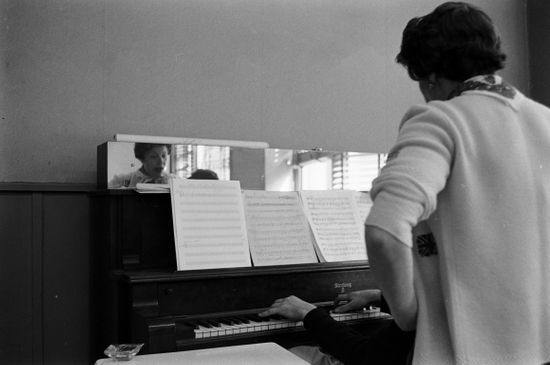 Man Playing Piano Near Martha Raye Editorial Stock Photo - Stock Image ...