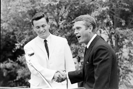 Steve Mcqueen R Shaking Hands Man Editorial Stock Photo - Stock Image ...