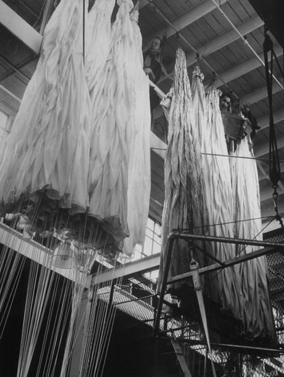 Workers Hanging Parachutes Irving Air Chute Editorial Stock Photo ...