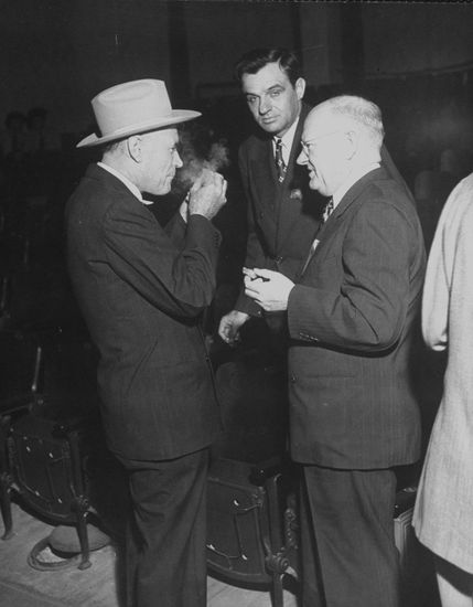 Governor Coke Stevenson Conversing Men Democratic Editorial Stock Photo ...