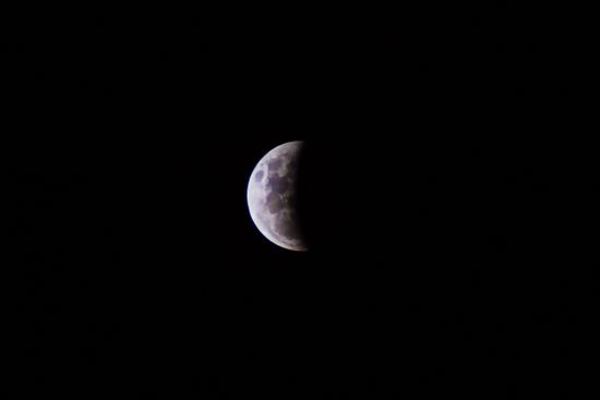 Lunar Eclipse Half Moon Earth Shadow Editorial Stock Photo - Stock ...