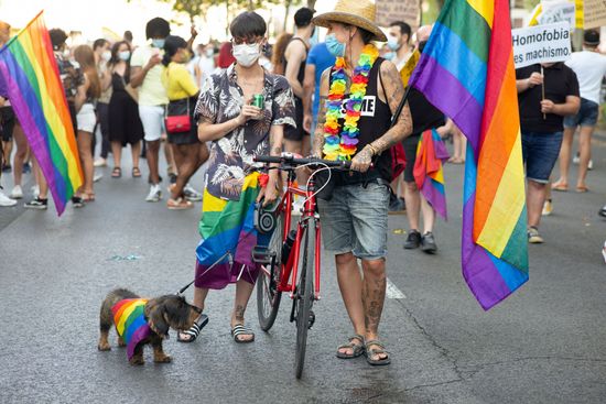 Demonstrators March During 2020 Pride Parade Editorial Stock Photo ...