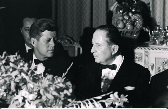 President John Kennedy Talking Man During Editorial Stock Photo - Stock ...