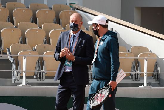 Guy Forget Severin Luthi Federer Coach Editorial Stock Photo - Stock ...