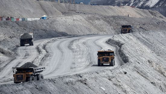 Heavy Dump Trucks Transport Waste Rock Editorial Stock Photo - Stock ...
