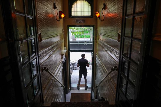 Luke Nolan Stands Door Bar Funky Editorial Stock Photo - Stock Image ...