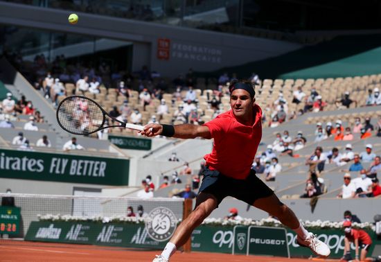Roger Federer Switzerland Returns Ball During Editorial Stock Photo ...