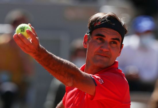 Roger Federer Switzerland Serves Ball During Editorial Stock Photo ...