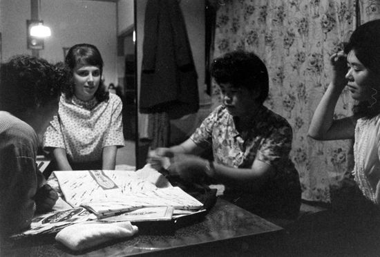 American Exchange Student Conversing Locals During Editorial Stock ...