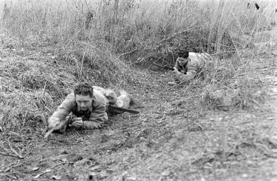 Soldiers Crawling During Training World War Editorial Stock Photo ...