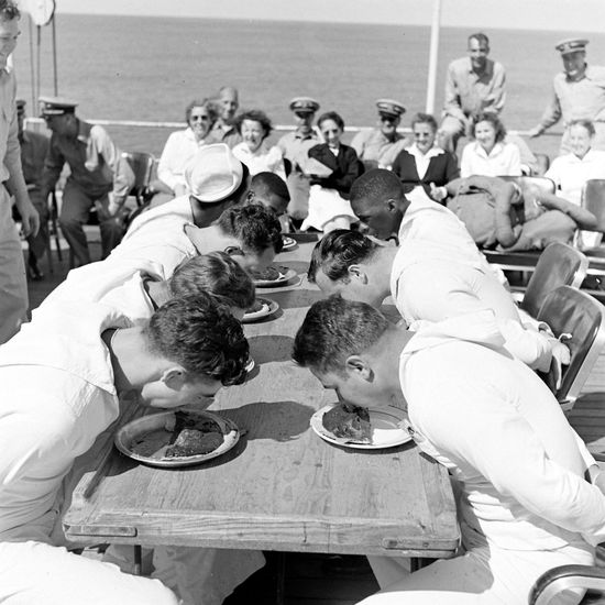 Naval Officers Participating Food Eating Contest Editorial Stock Photo ...