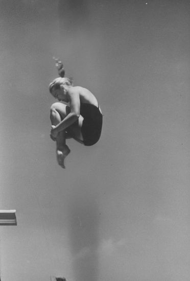Diver Kathy Hartwig Somersaulting Air Editorial Stock Photo - Stock ...