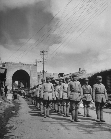 April 1946 Communist Soldiers Marching Through Editorial Stock Photo ...