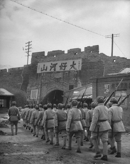 April 1946 Communist Soldiers Marching Through Editorial Stock Photo ...