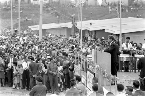 President John Kennedy Standing Podium During Editorial Stock Photo ...