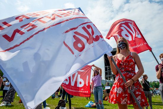 Students Holding Flags Student Syndicates During Editorial Stock Photo ...