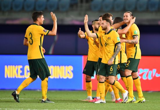 Players Australia Celebrate After Scoring Goal Editorial Stock Photo ...
