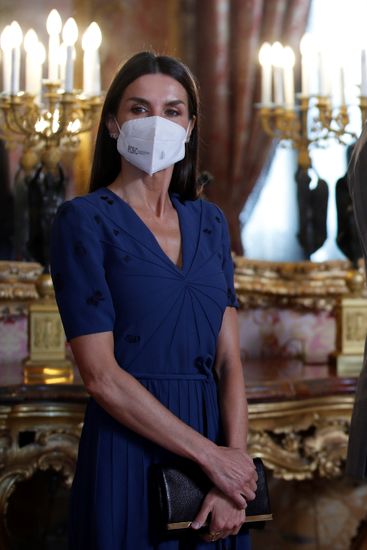 Queen Letizia Spain Wears Face Mask Editorial Stock Photo - Stock Image ...