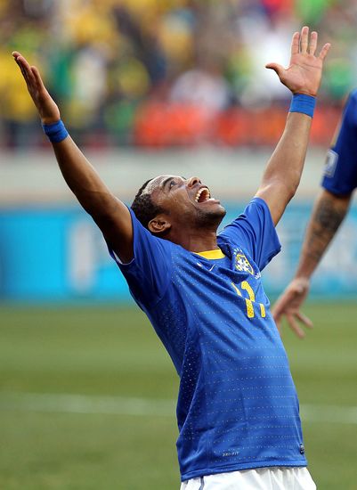 Robinho Brazil Celebrates Scoring Opening Goal Editorial Stock Photo ...